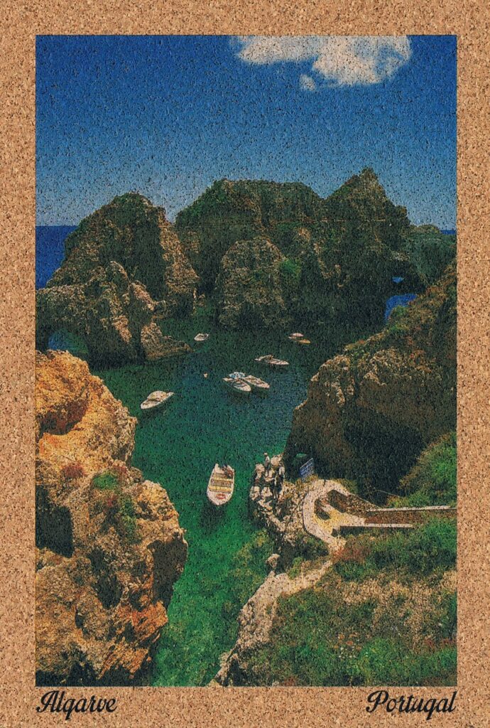 Postcard of Algarve, made with Cork.