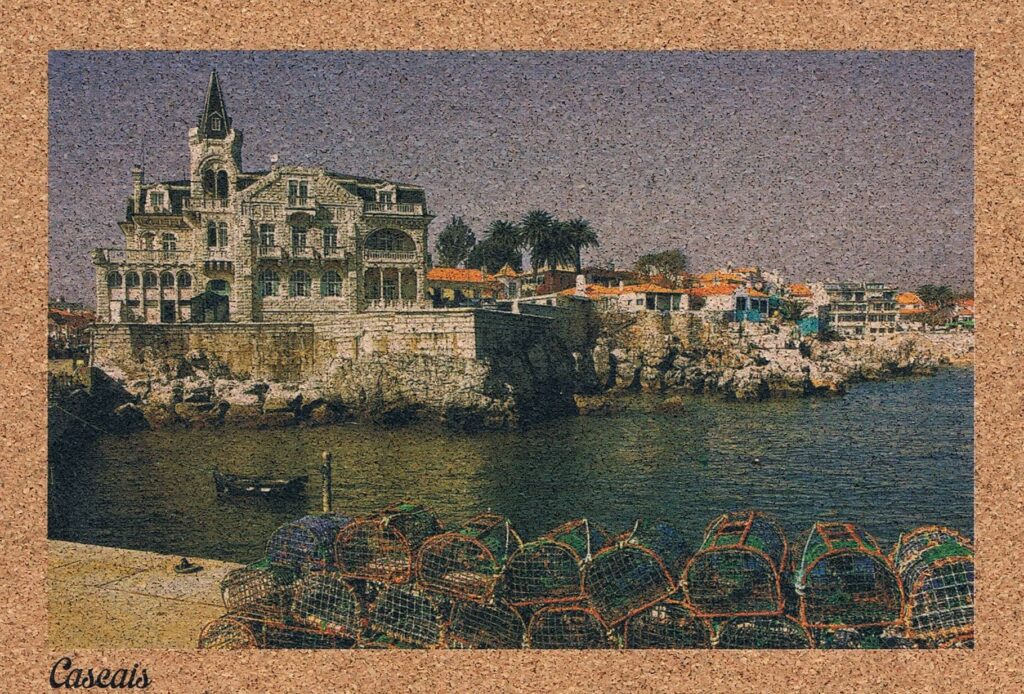 Postcard of Cascais, made with Cork.